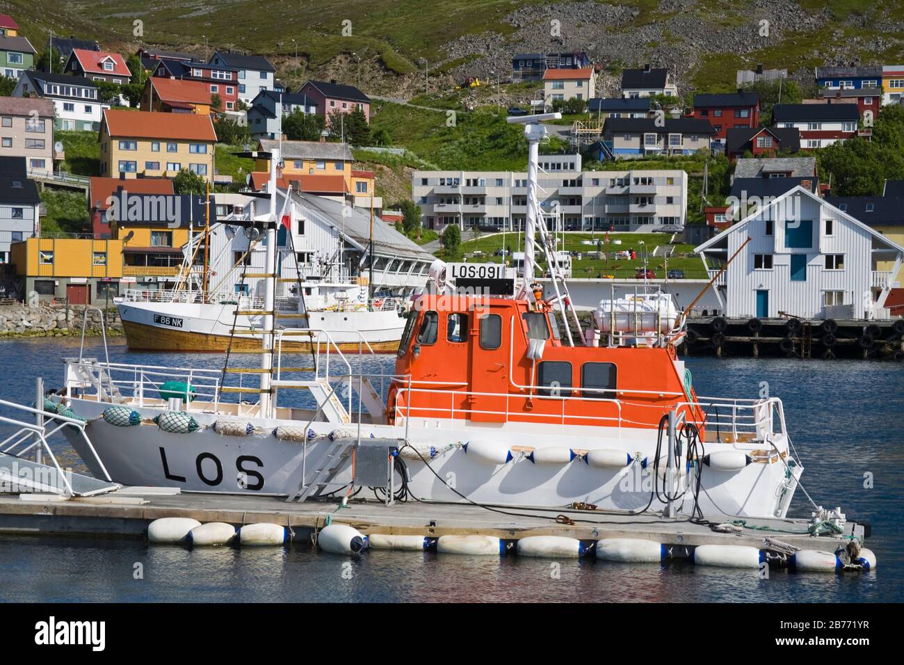 Honningsvag Port, Mageroya Island, Finnmark Region, Arctic Ocean ...