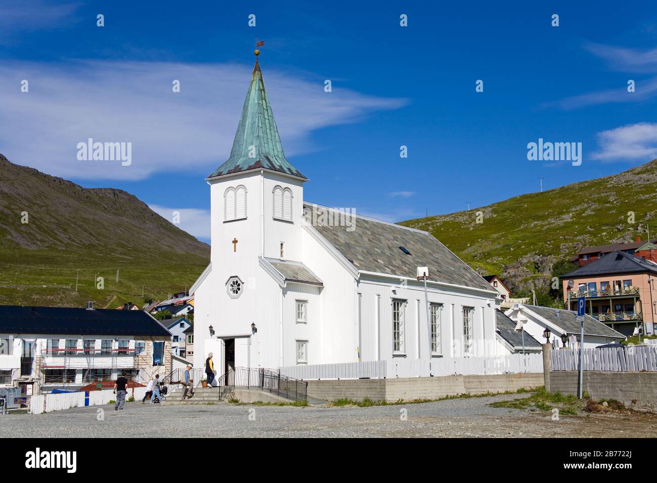 Honningsvag Church, Honningsvag Port, Mageroya Island, Finnmark Region ...