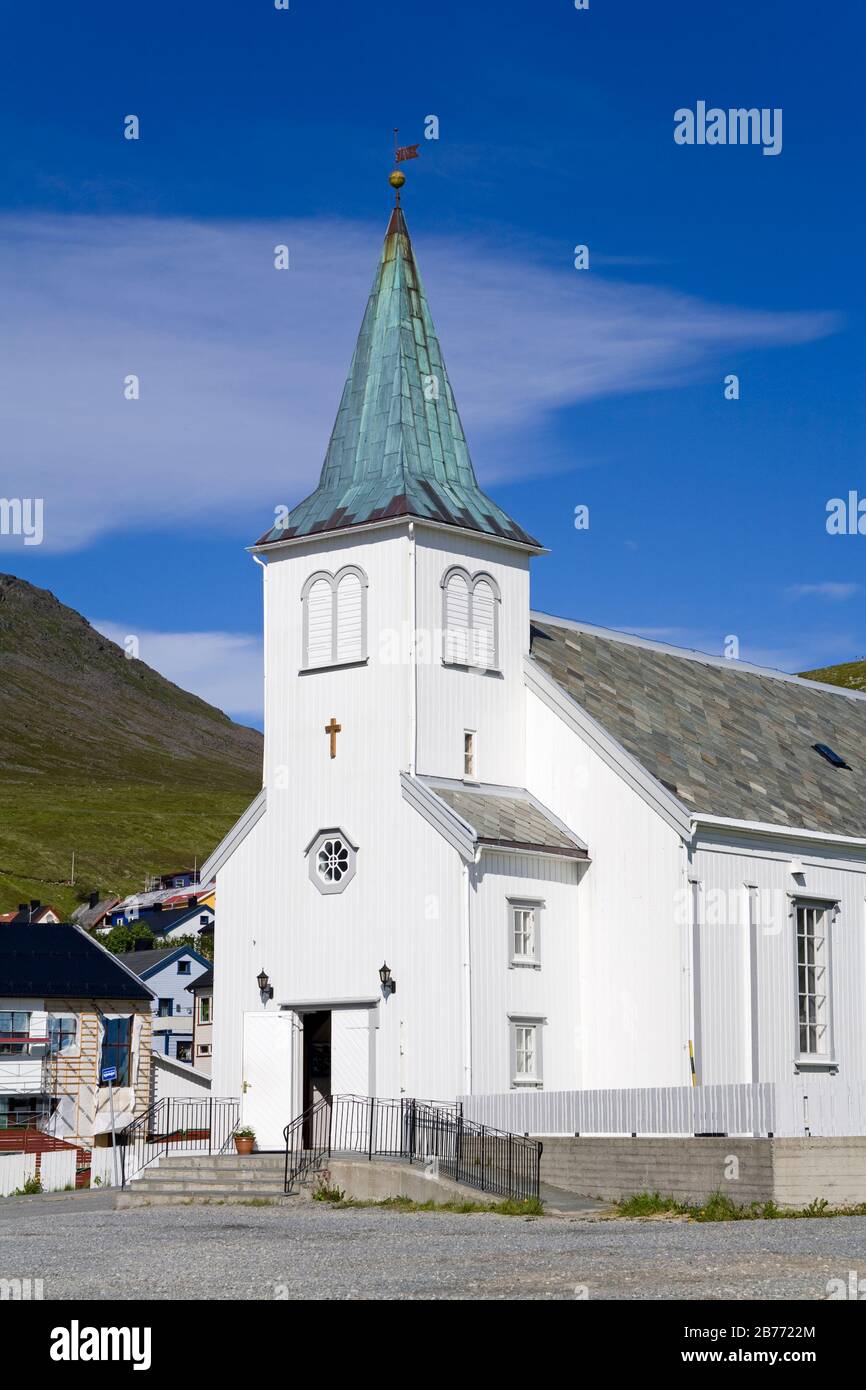 Honningsvag Church, Honningsvag Port, Mageroya Island, Finnmark Region ...