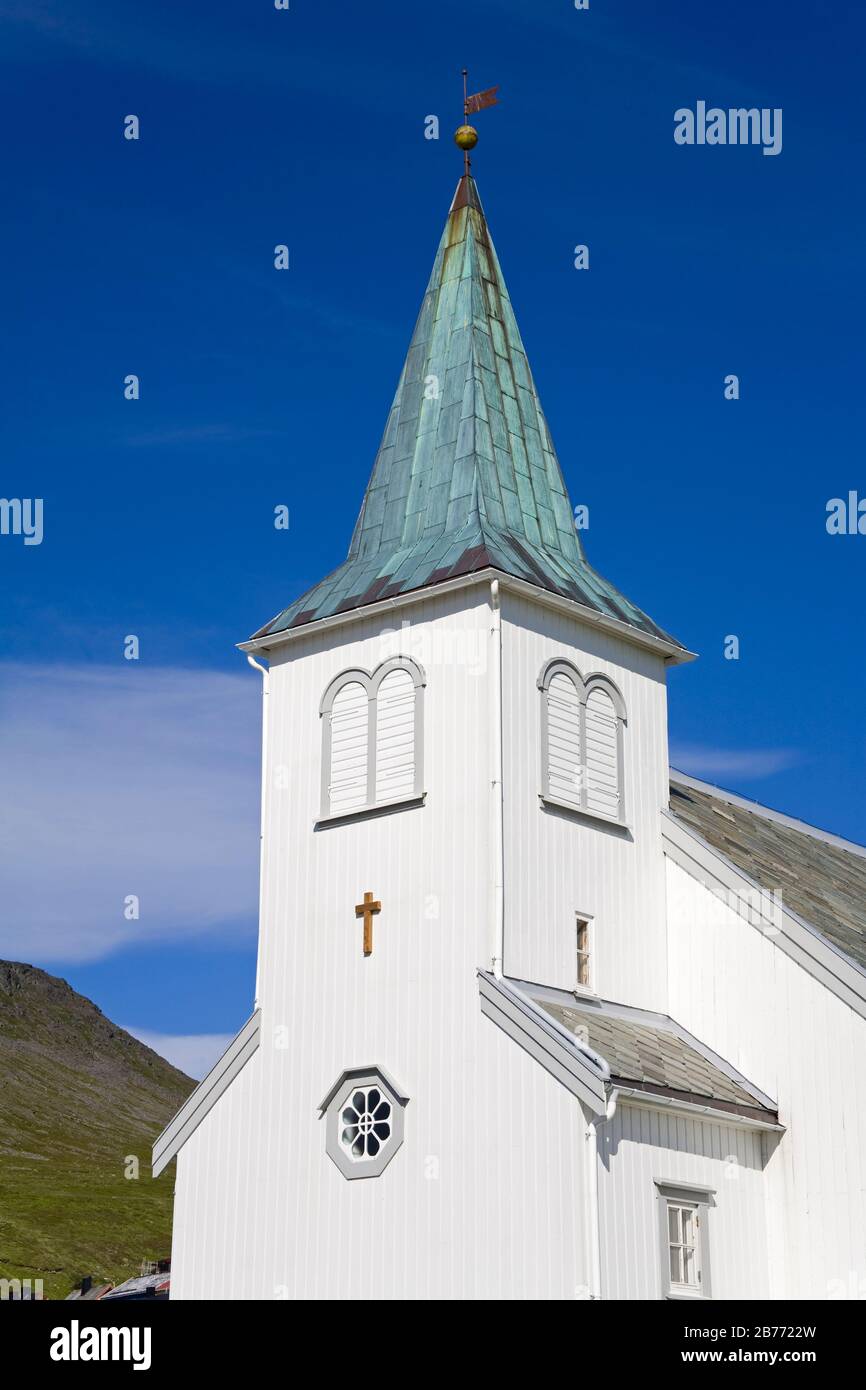 Honningsvag Church, Honningsvag Port, Mageroya Island, Finnmark Region ...