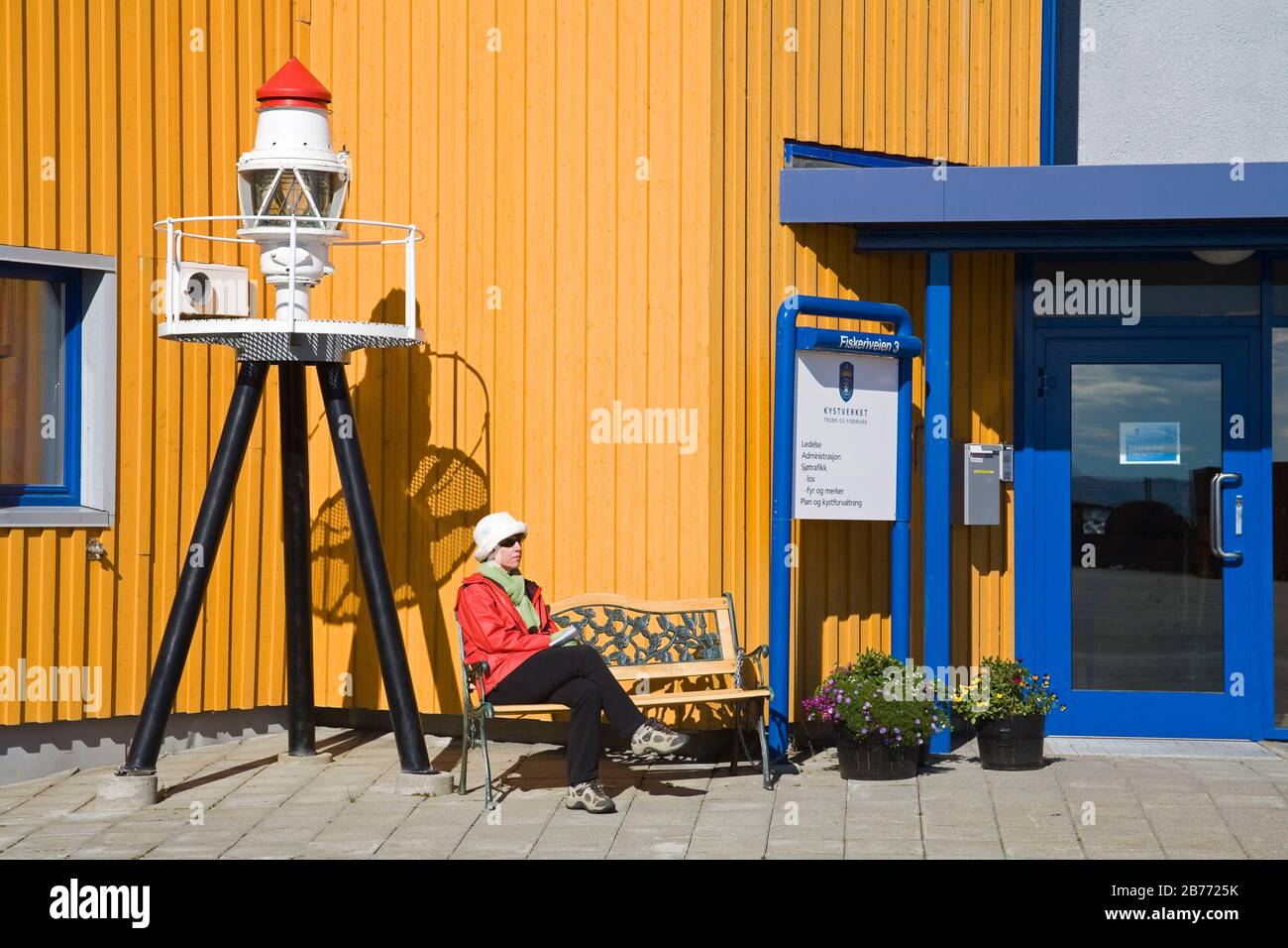 Coastguard Station, Honningsvag Port, Mageroya Island, Finnmark Region ...