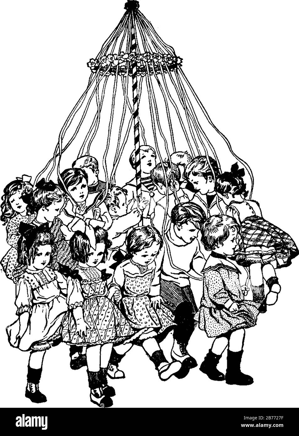 Children game engraving Black and White Stock Photos & Images - Alamy