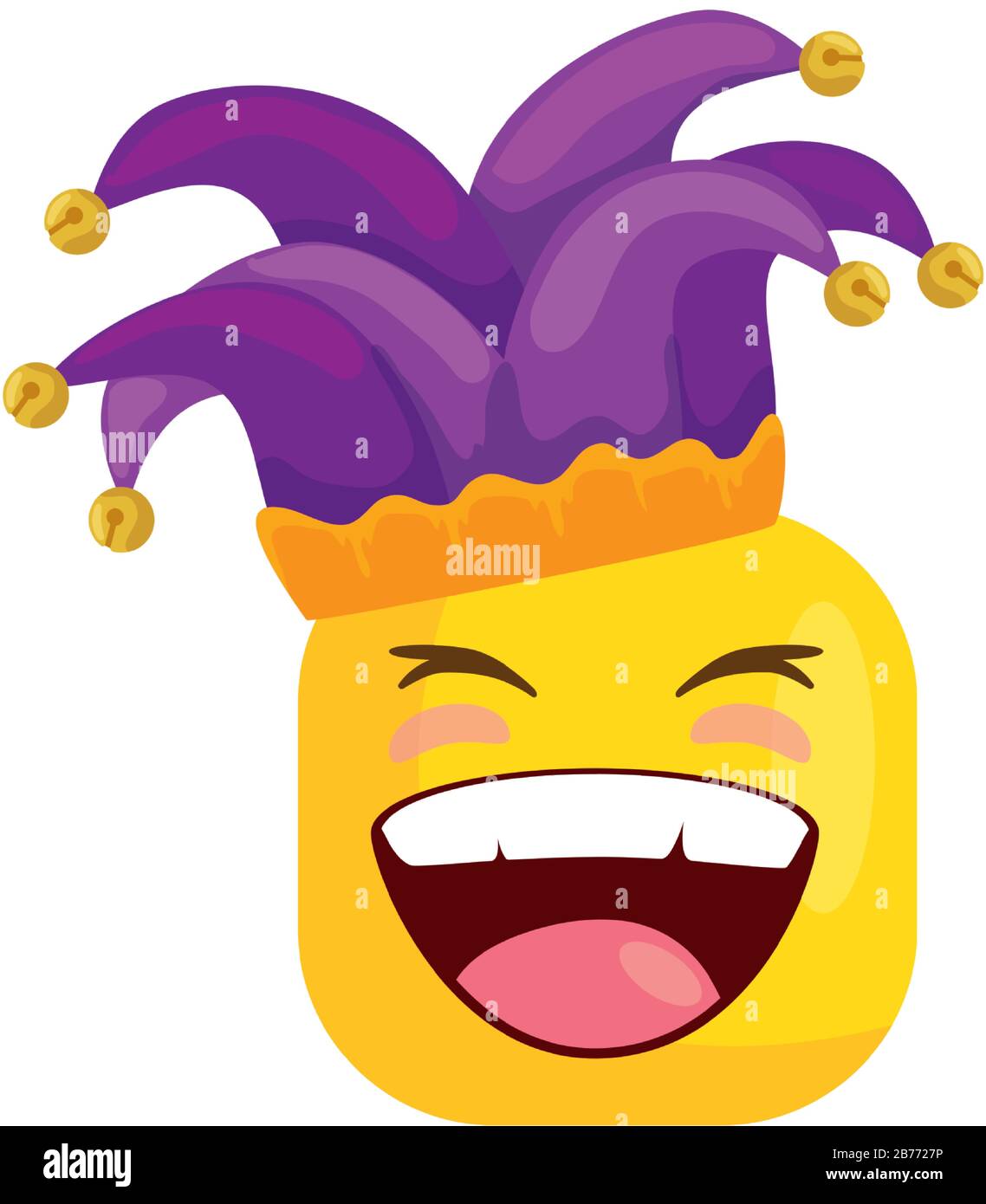 funny square emoticon smiling with hat buffon Stock Vector Image & Art ...