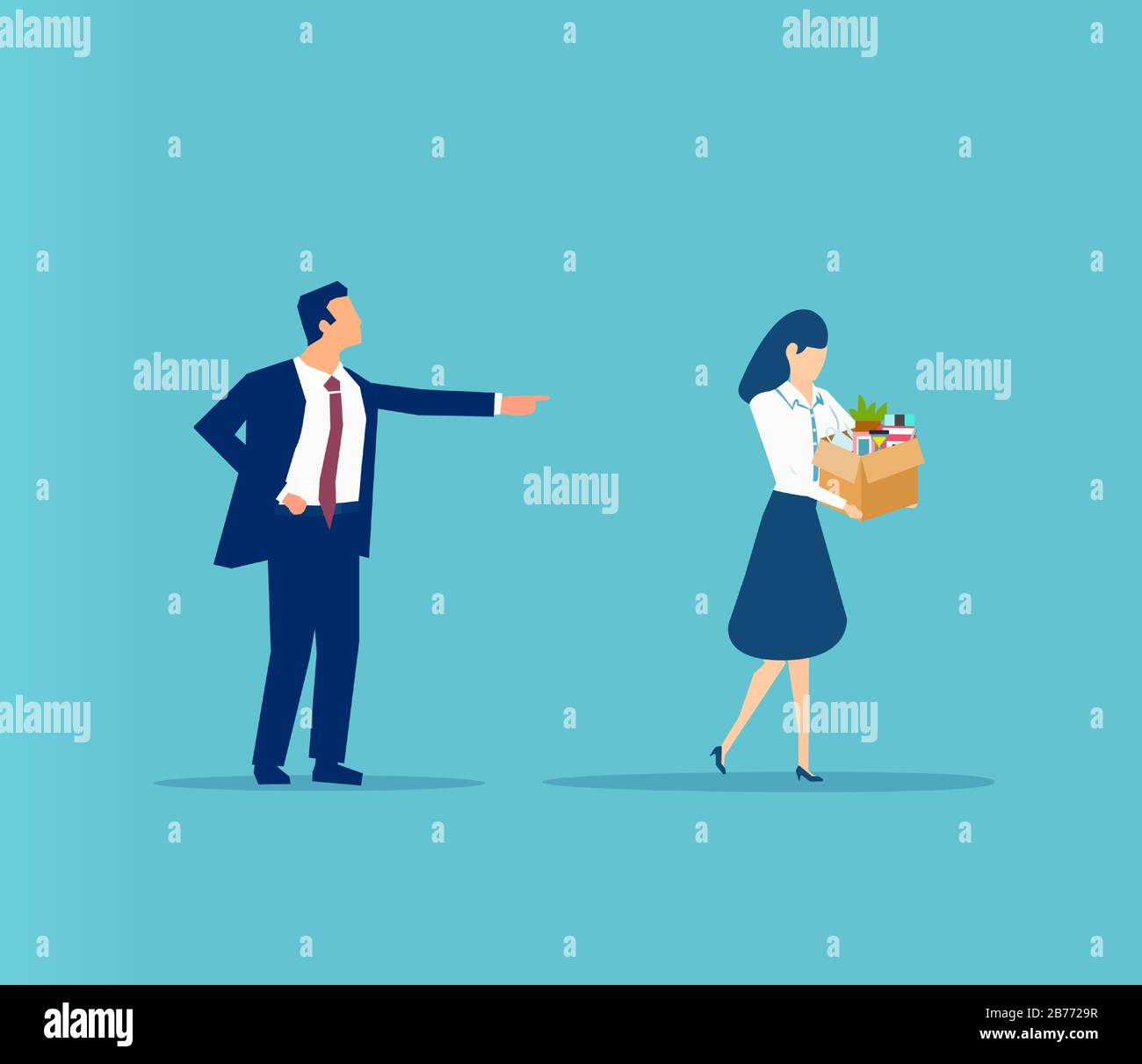 Vector of an angry male boss firing female employee Stock Vector Image ...