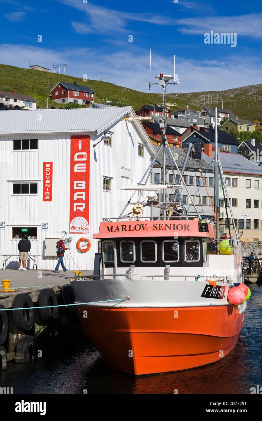 Fishing Boats, Honningsvag Port, Mageroya Island, Finnmark Region ...