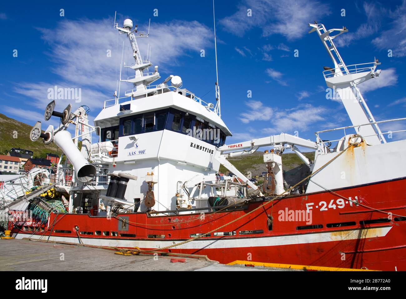 Fishing Boats, Honningsvag Port, Mageroya Island, Finnmark Region ...