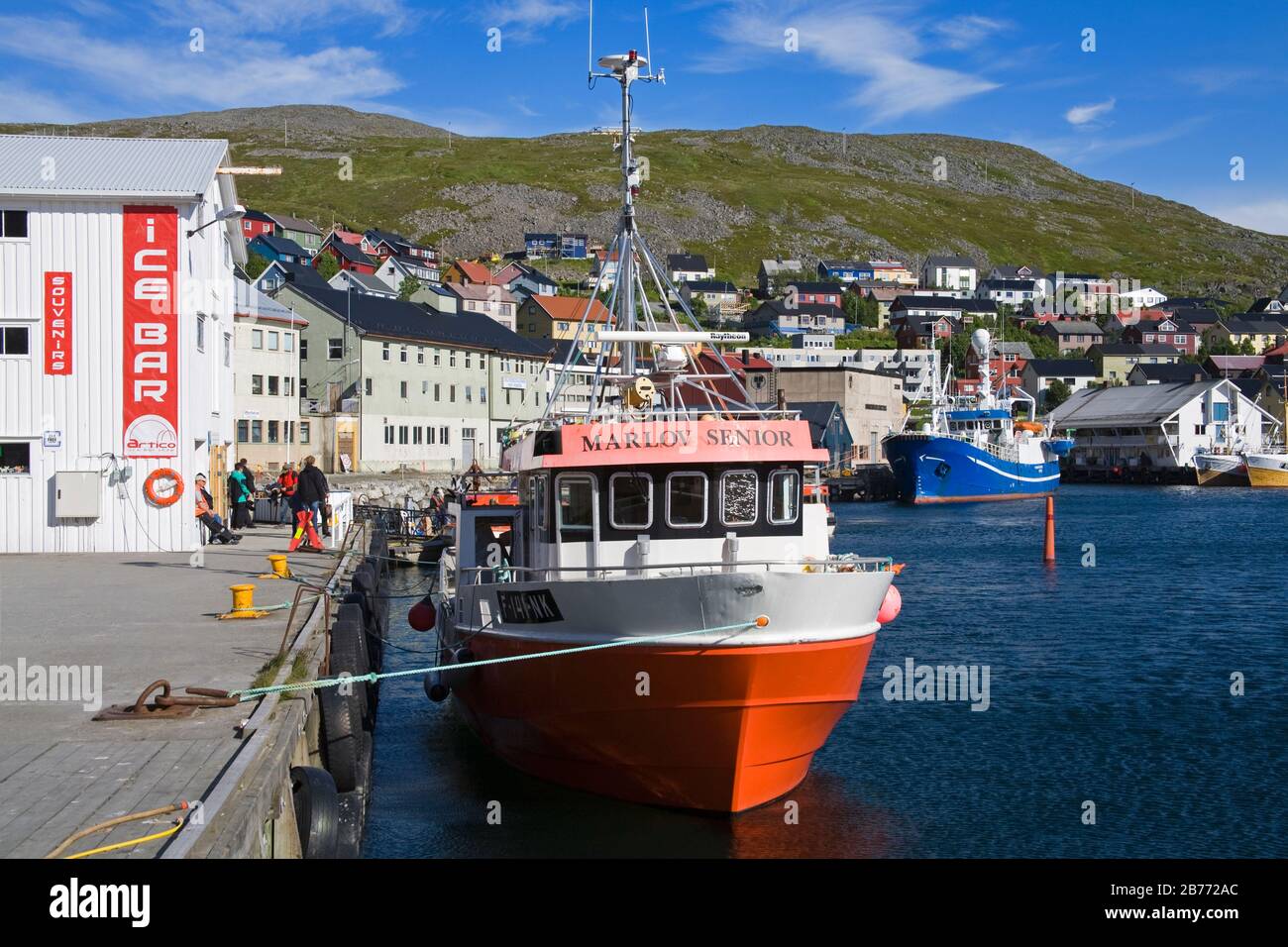 Fishing Boats, Honningsvag Port, Mageroya Island, Finnmark Region ...