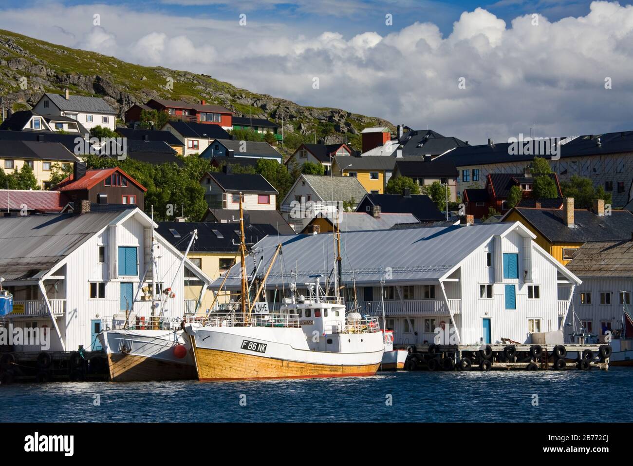 Fishing Boats, Honningsvag Port, Mageroya Island, Finnmark Region ...
