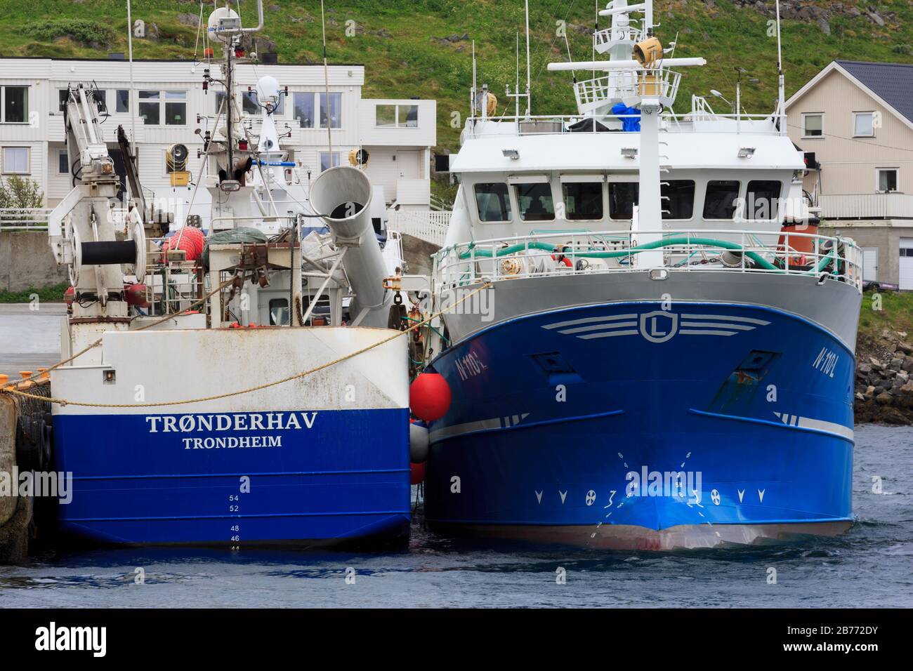 Fishing boats, Honningsvag Town,Mageroya Island, Finnmark County ...