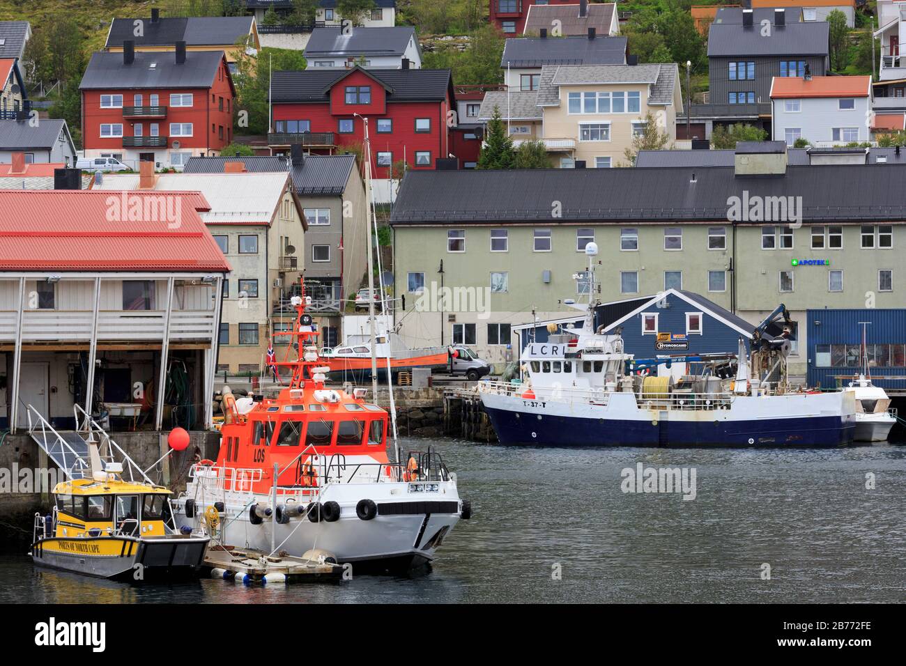 Fishing boat, Honningsvag Town,Mageroya Island, Finnmark County, Norway ...