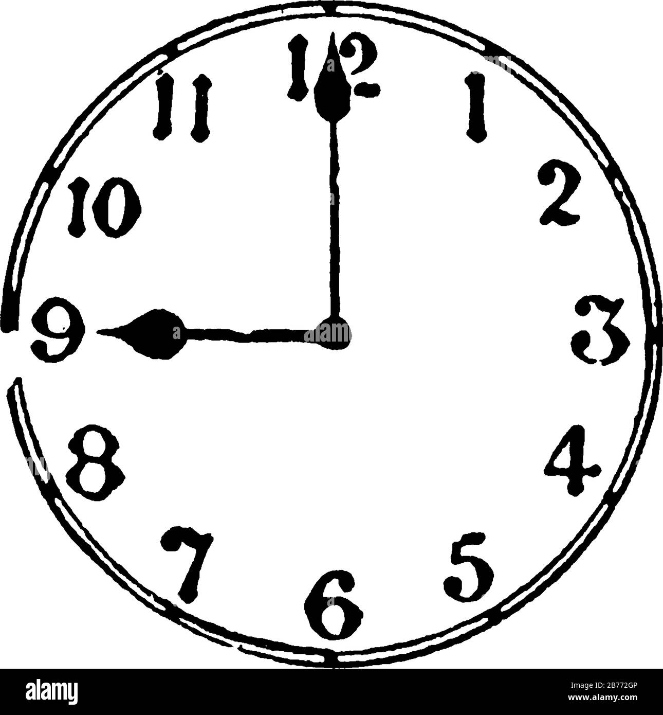 A typical representation of a round-shaped wall clock that displays it ... A typical representation of a round-shaped wall clock that displays it ...