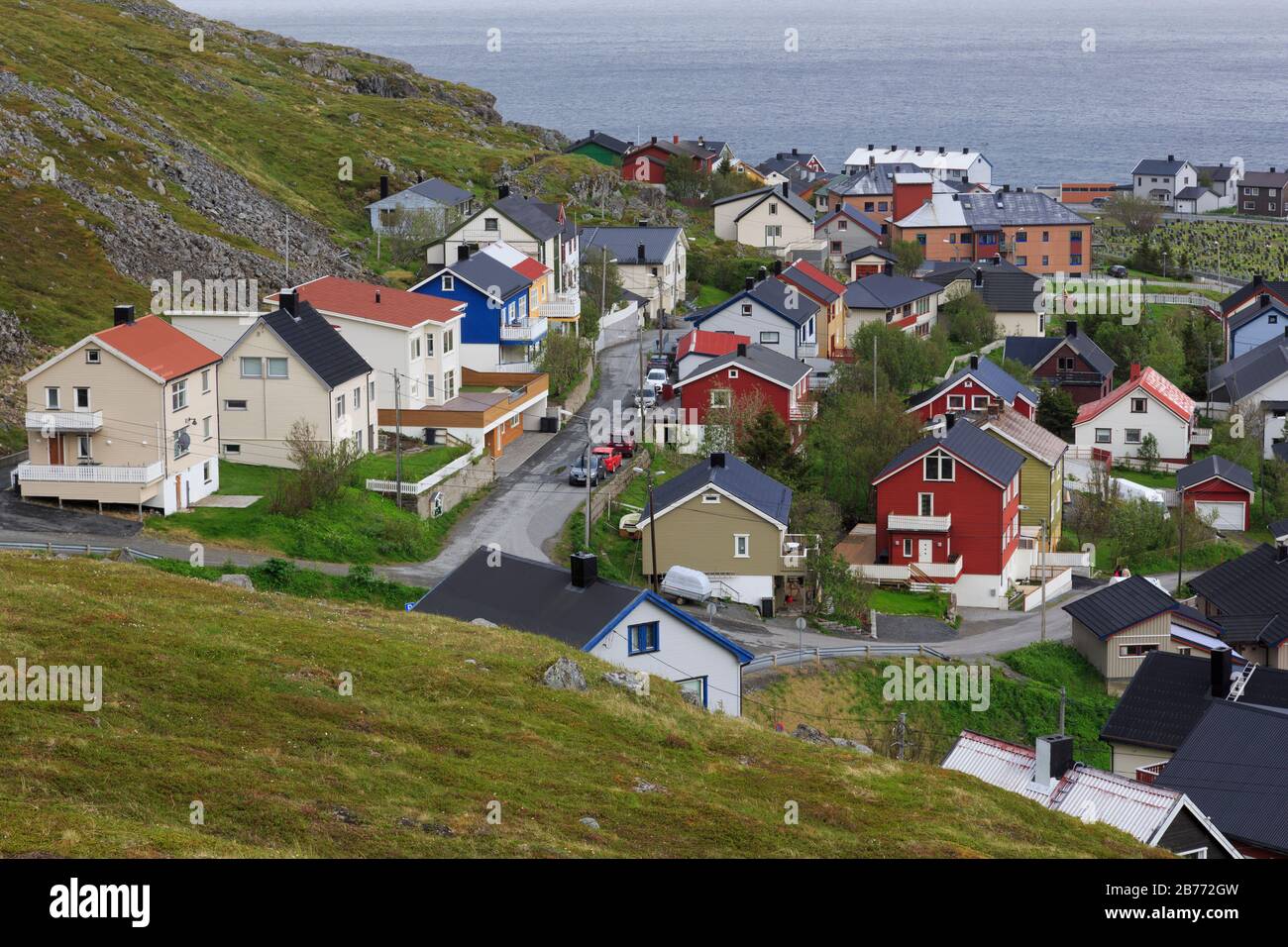 Honningsvag Town,Mageroya Island, Finnmark County, Norway Stock Photo ...