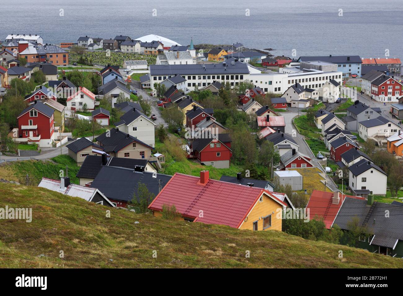 Honningsvag Town,Mageroya Island, Finnmark County, Norway Stock Photo ...
