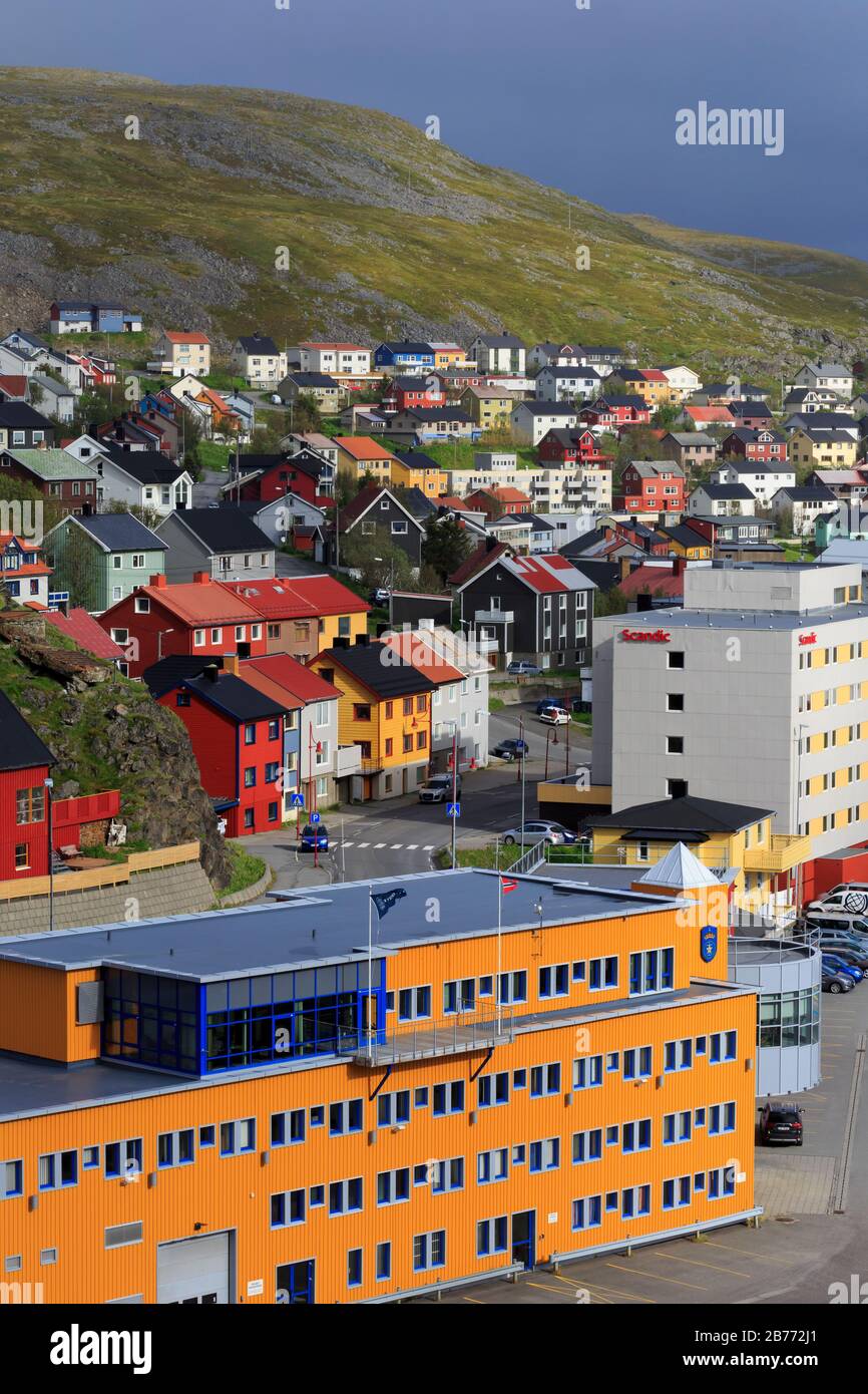 Honningsvag Town,Mageroya Island, Finnmark County, Norway Stock Photo ...