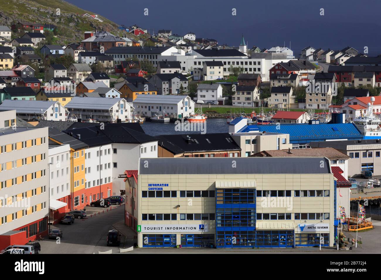 Honningsvag Town,Mageroya Island, Finnmark County, Norway Stock Photo ...
