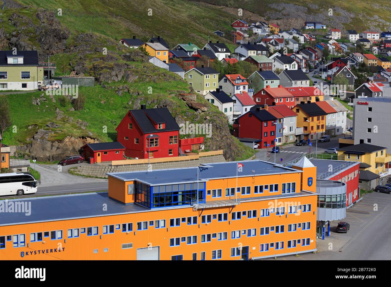Honningsvag Town,Mageroya Island, Finnmark County, Norway Stock Photo ...