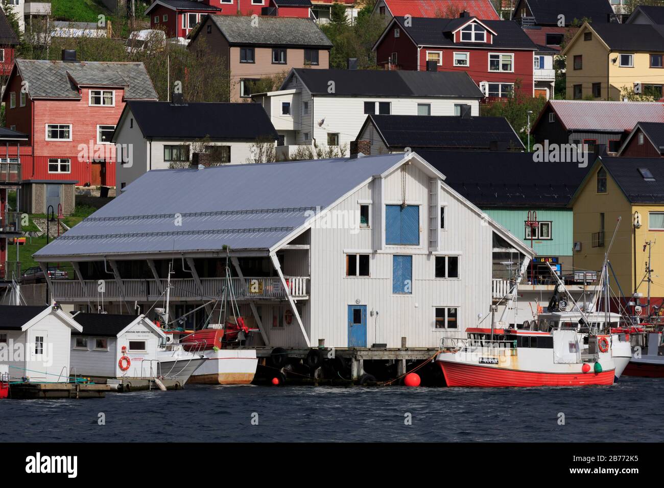 Fishing boats, Honningsvag Town,Mageroya Island, Finnmark County ...