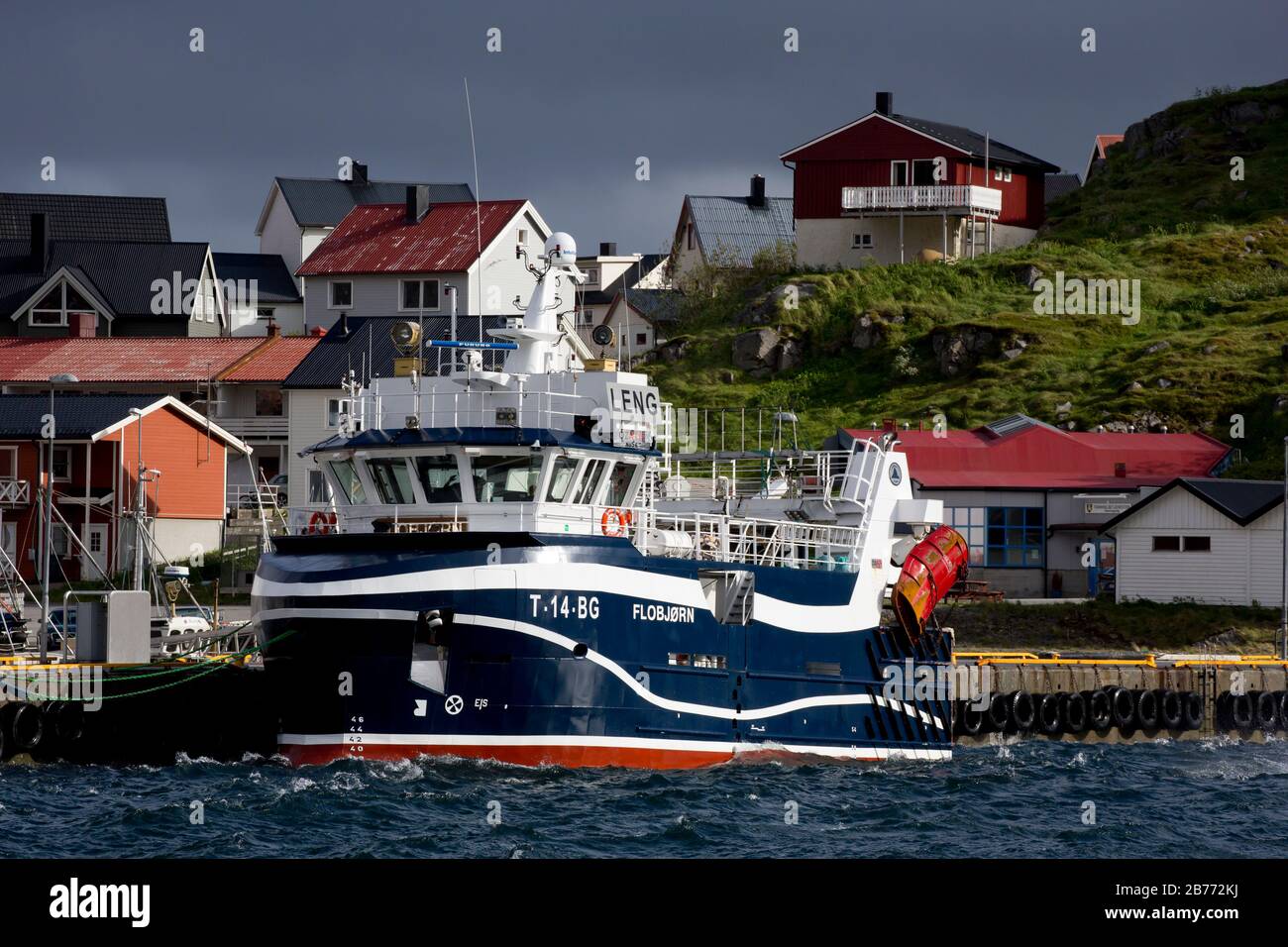 Fishing boat, Honningsvag Town,Mageroya Island, Finnmark County, Norway ...