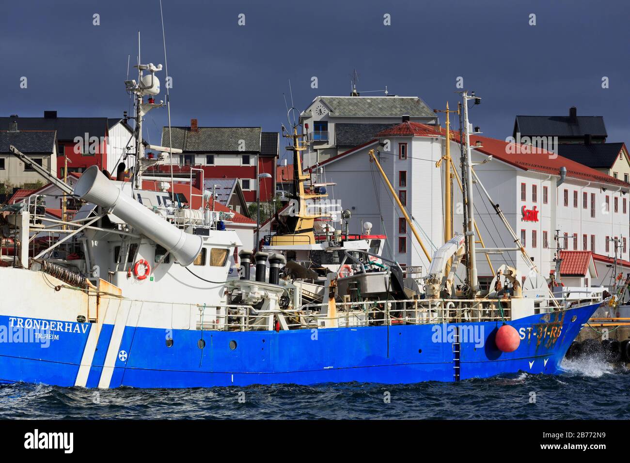 Fishing boat, Honningsvag Town,Mageroya Island, Finnmark County, Norway ...