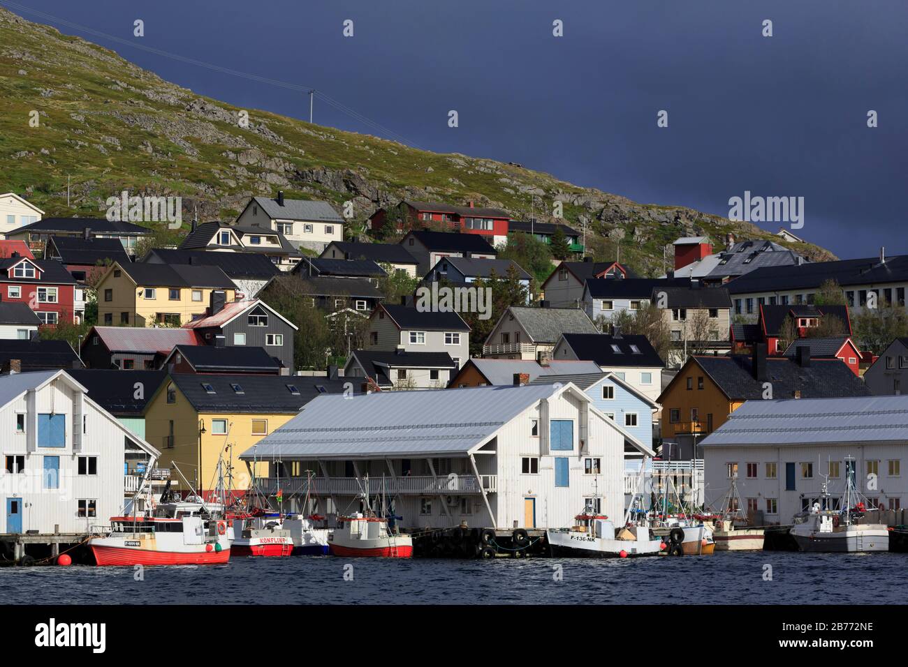 Fishing boats, Honningsvag Town,Mageroya Island, Finnmark County ...