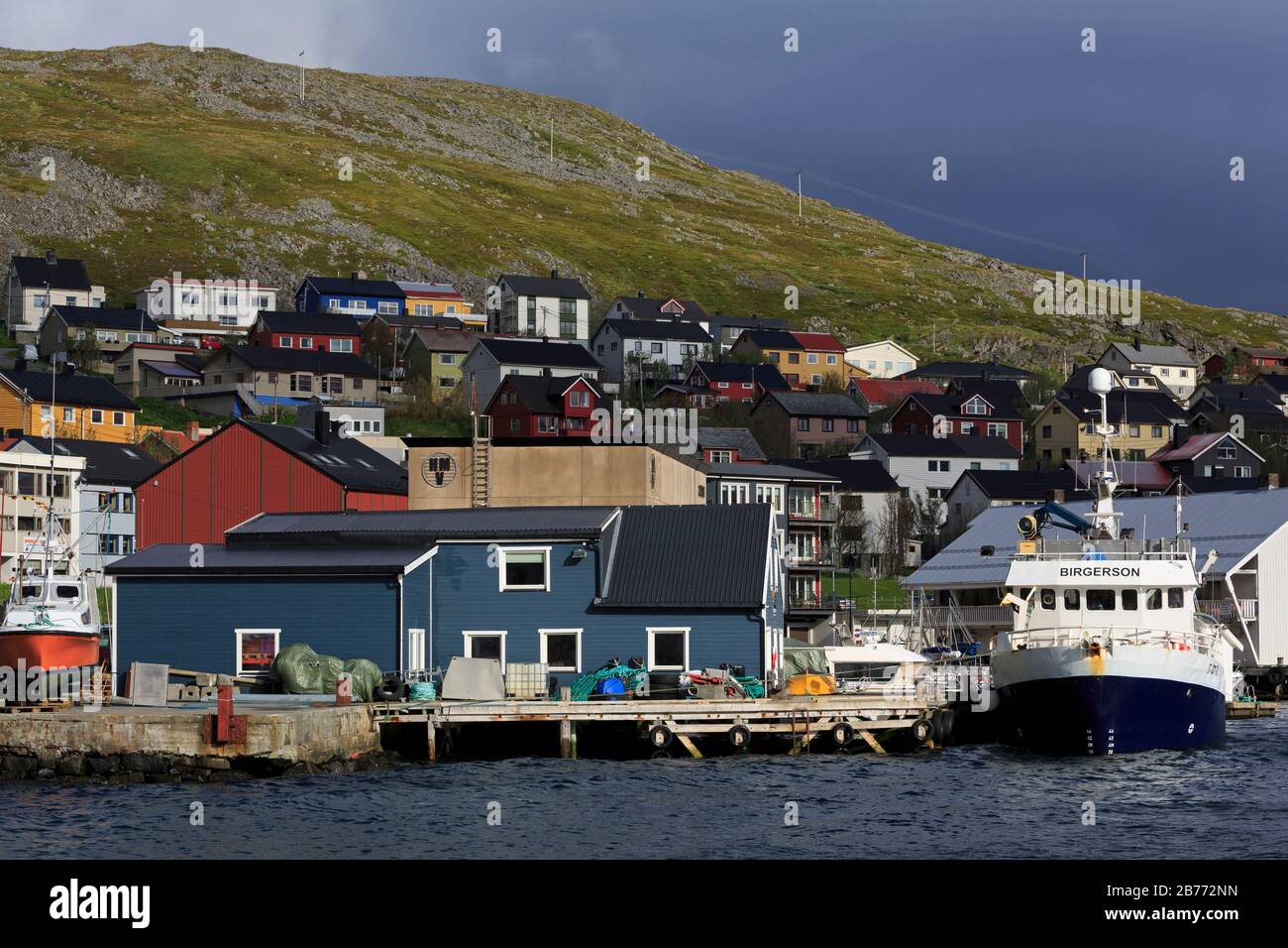 Fishing boat, Honningsvag Town,Mageroya Island, Finnmark County, Norway ...