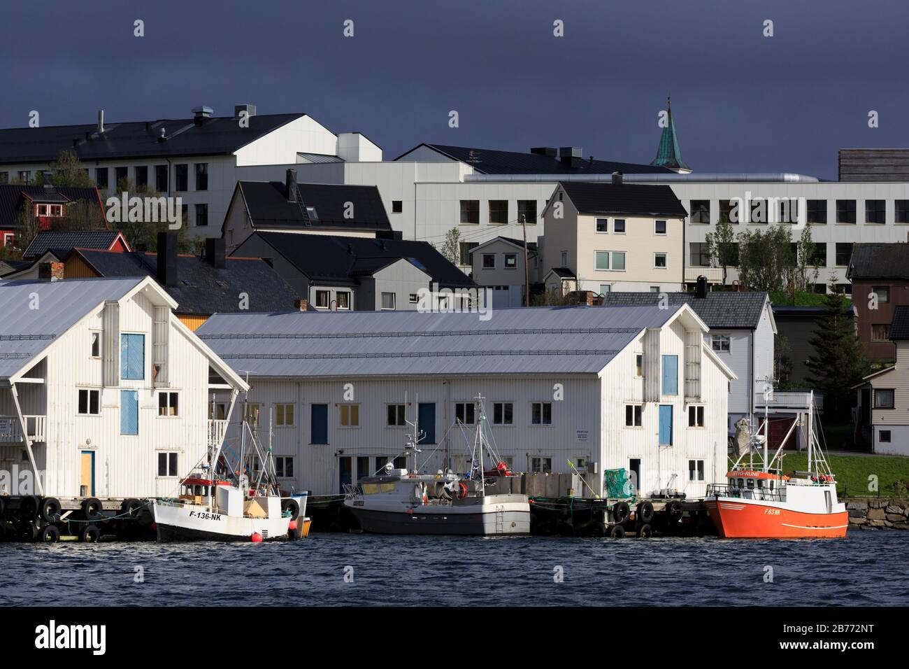 Fishing boats, Honningsvag Town,Mageroya Island, Finnmark County ...