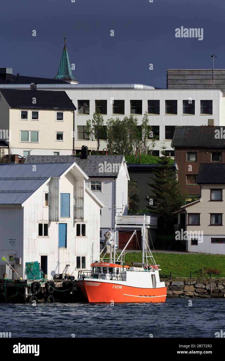 Fishing boat, Honningsvag Town,Mageroya Island, Finnmark County, Norway ...