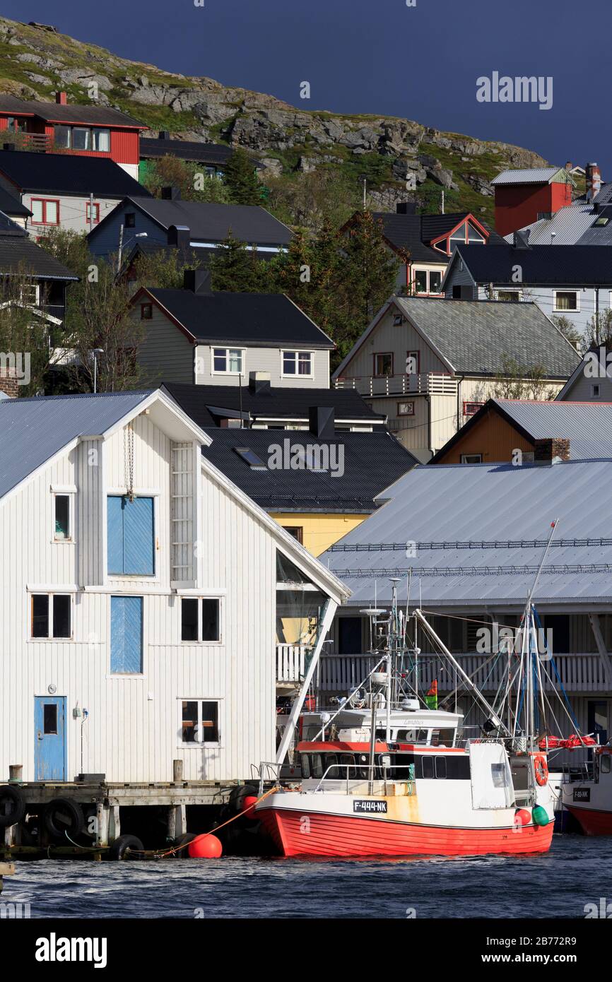 Fishing boat, Honningsvag Town,Mageroya Island, Finnmark County, Norway ...