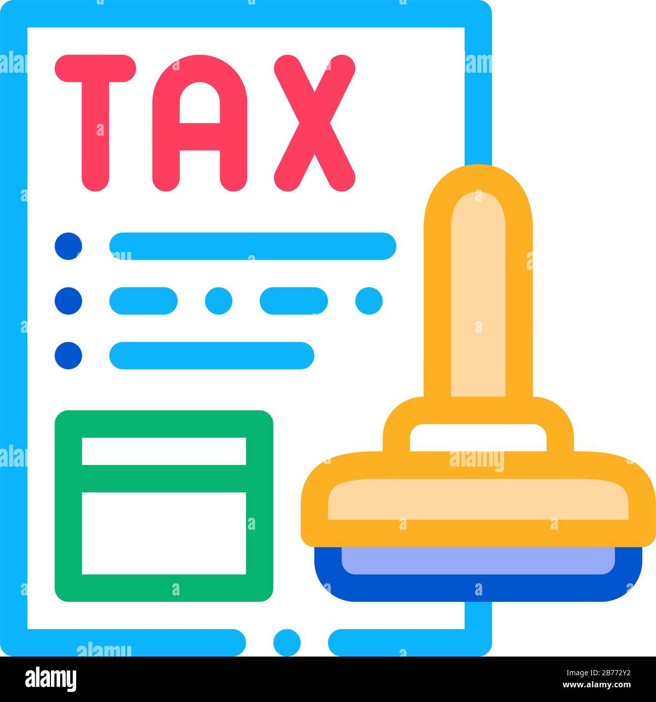 Tax Paper Stamp Icon Vector Outline Illustration Stock Vector Image ...