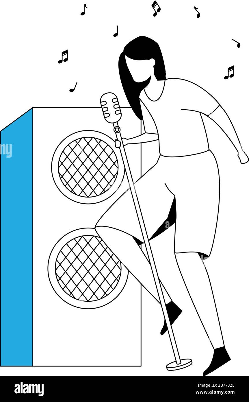 Beautiful woman singing Stock Vector Images - Alamy