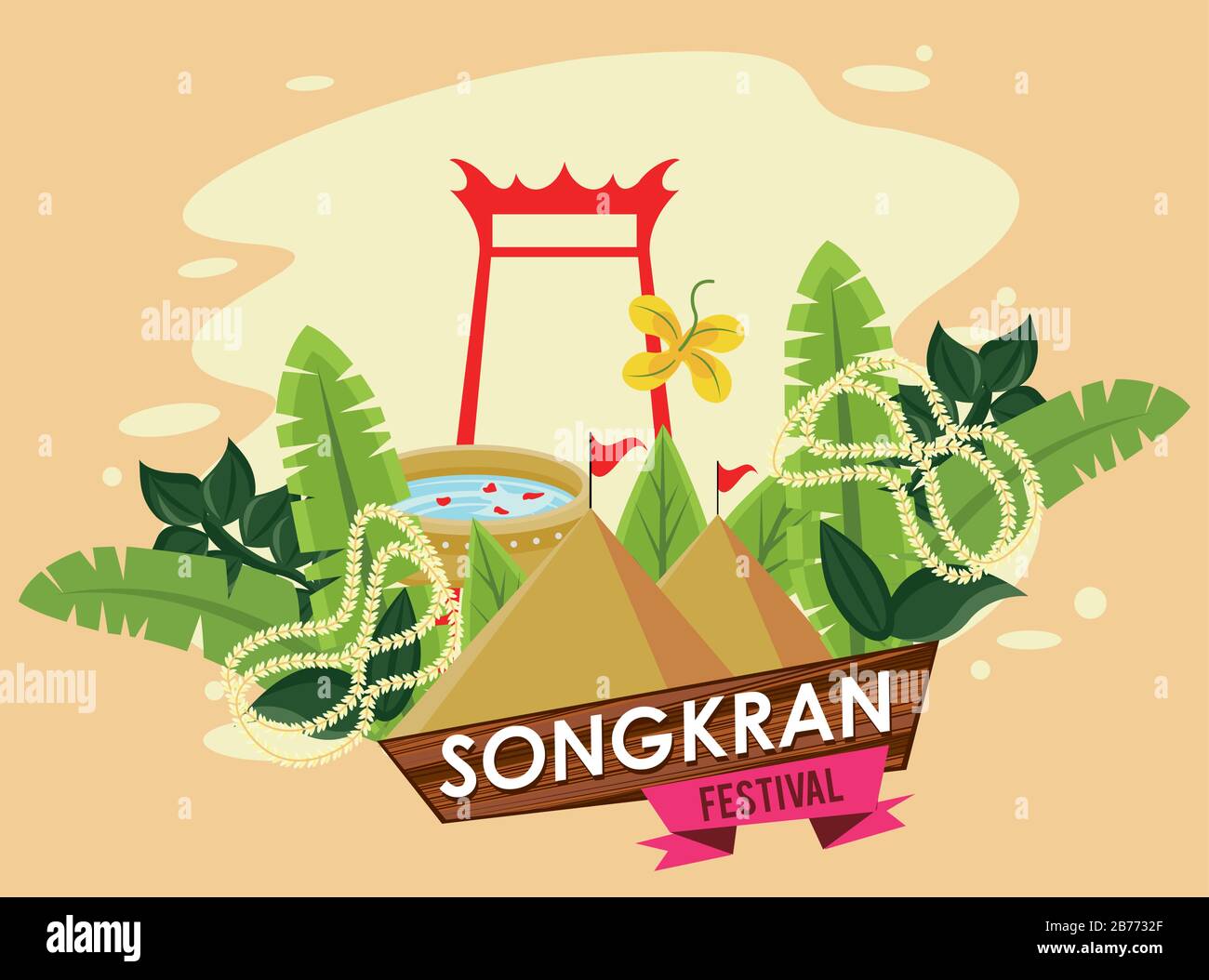 Songkran water party Stock Vector Images - Alamy