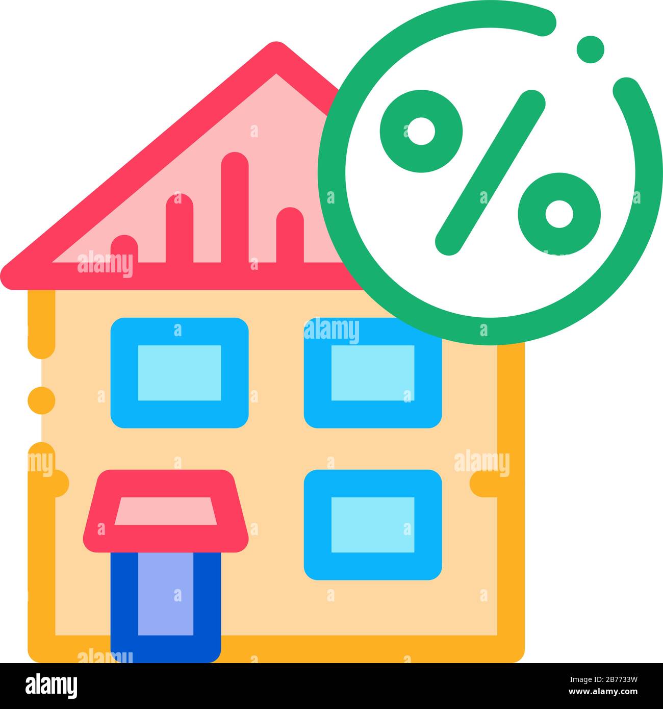 House Tax Percent Icon Vector Outline Illustration Stock Vector Image ...
