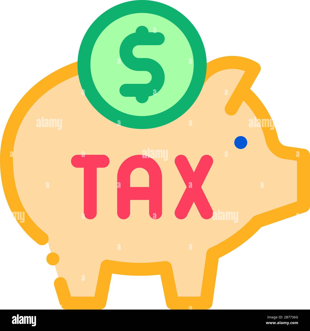 Tax Money Box Icon Vector Outline Illustration Stock Vector Image & Art ...