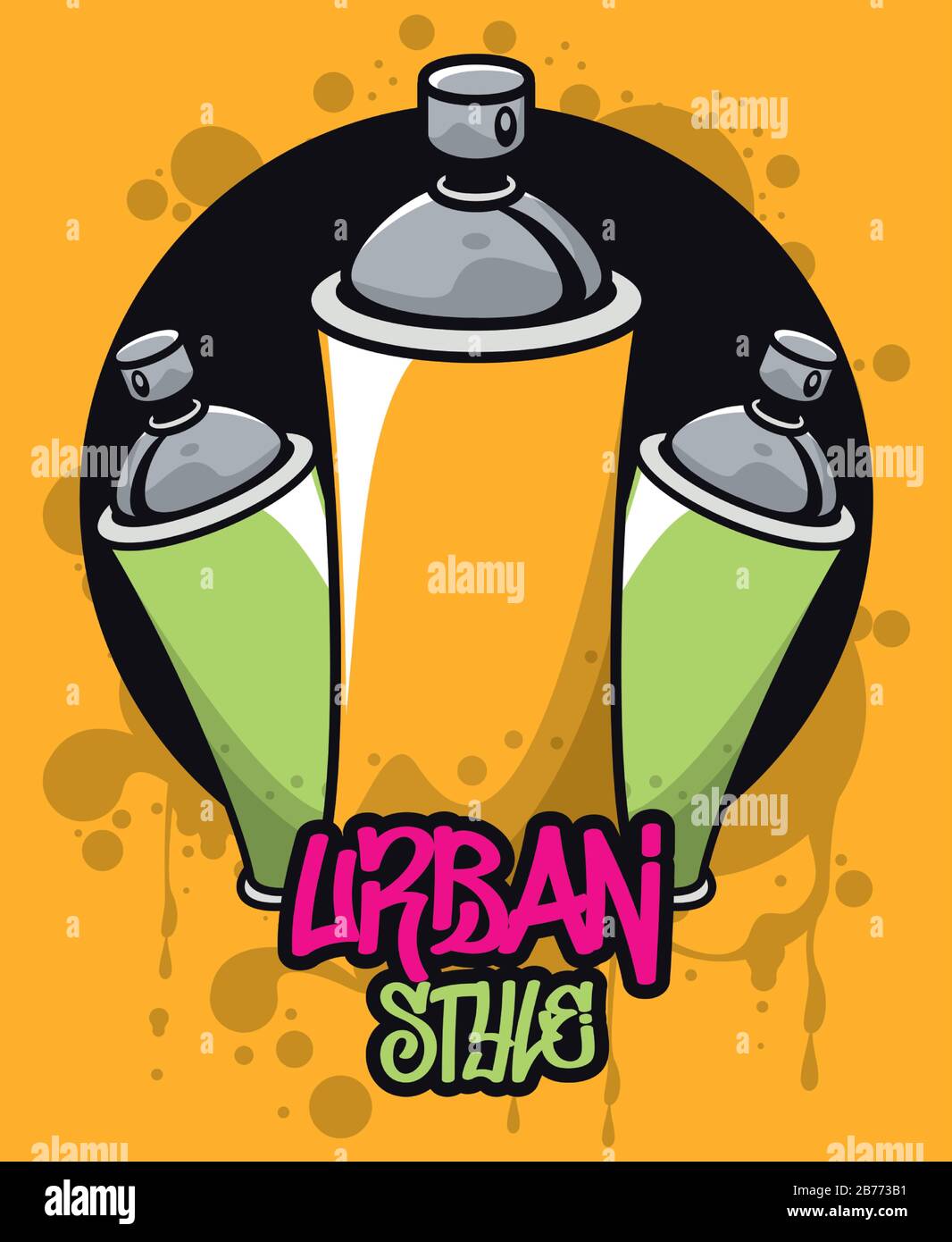 graffiti urban style poster with paint spray bottles Stock Vector Image ...