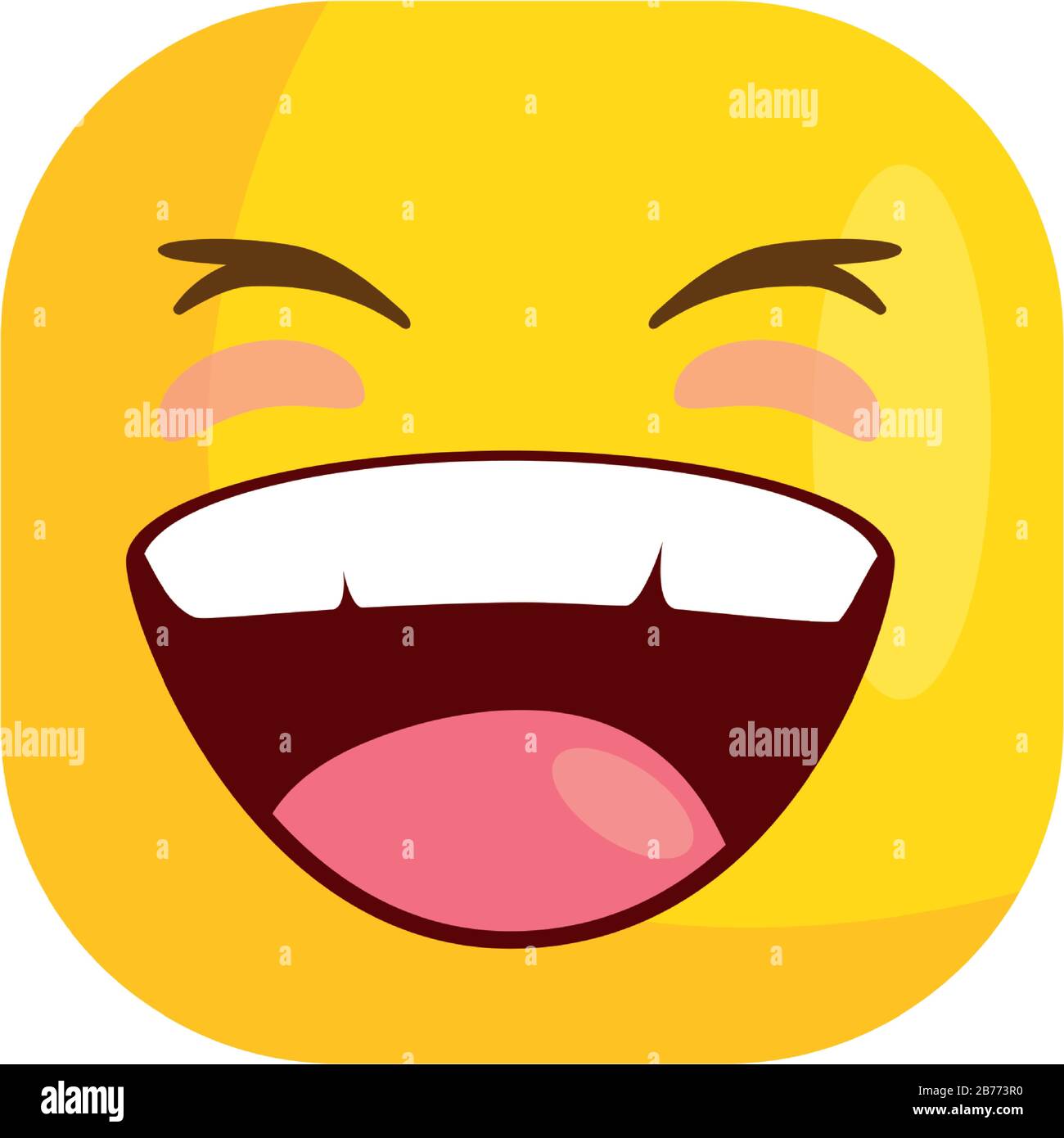 funny square emoticon smiling isolated icon Stock Vector Image & Art ...