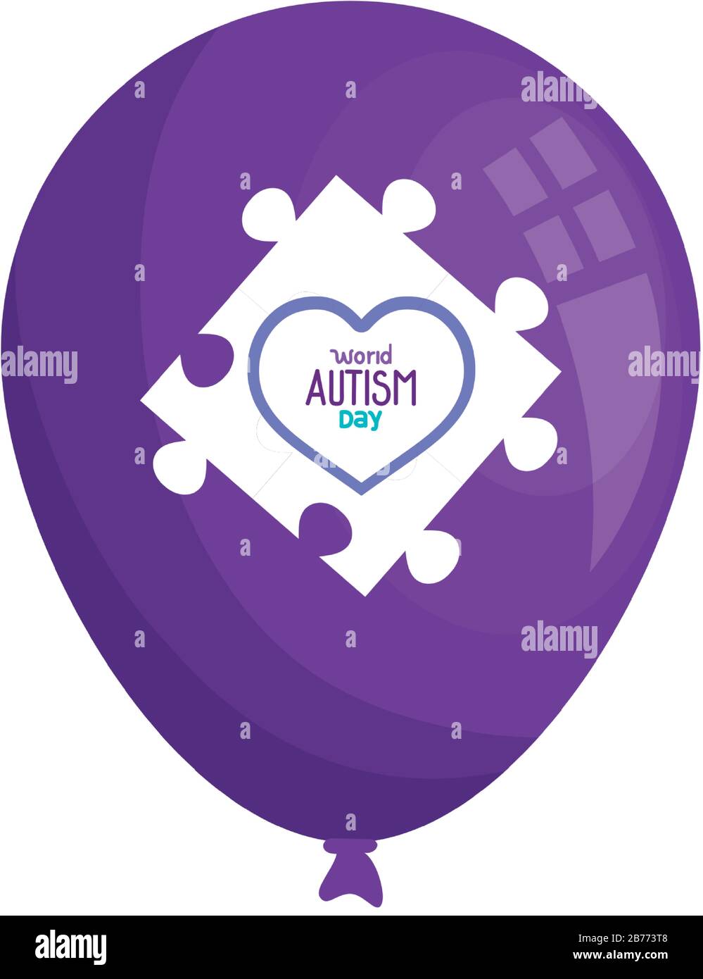 world autism day with balloon helium and puzzle piece Stock Vector ...