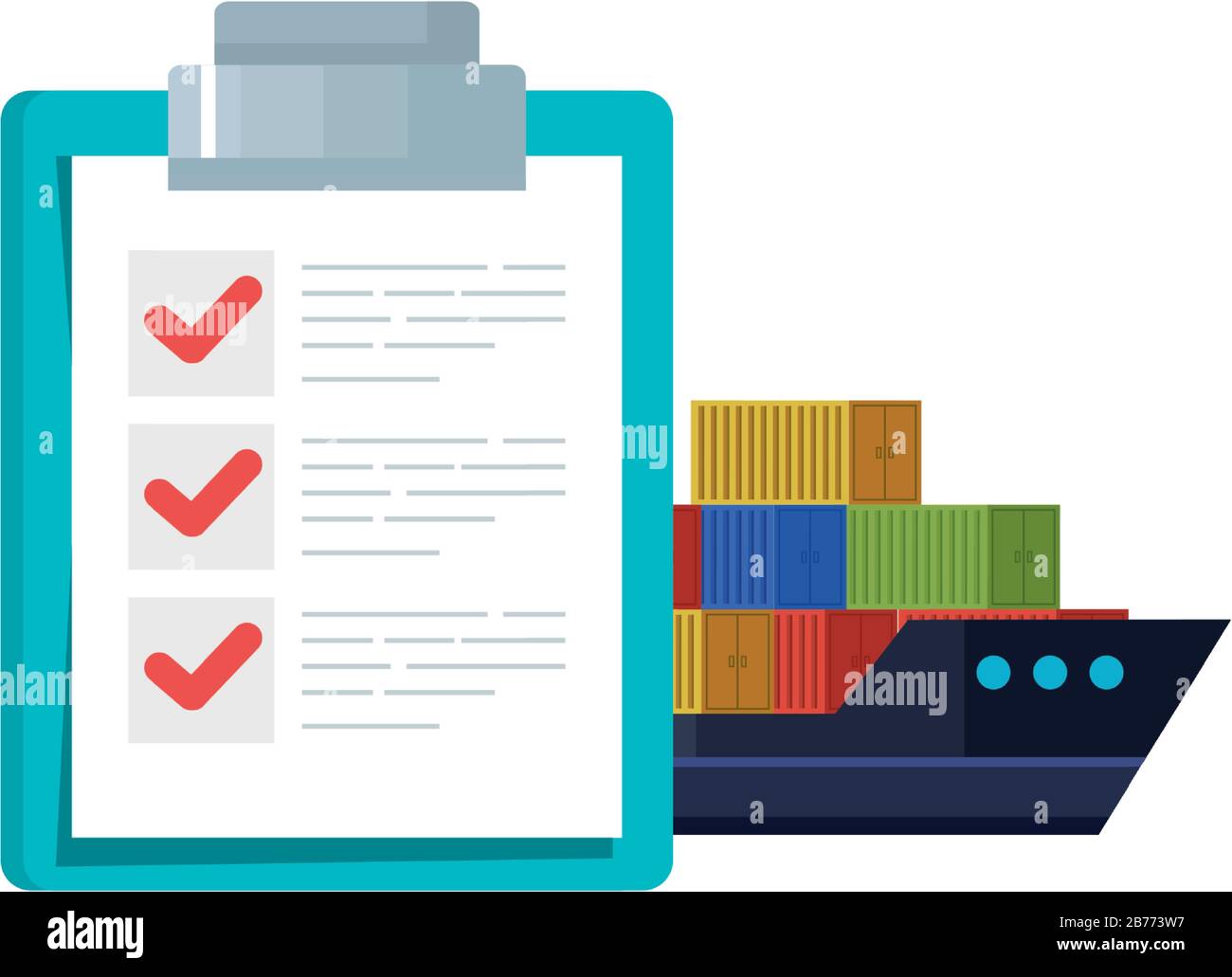 cargo ship transportation and document isolated icon Stock Vector Image ...