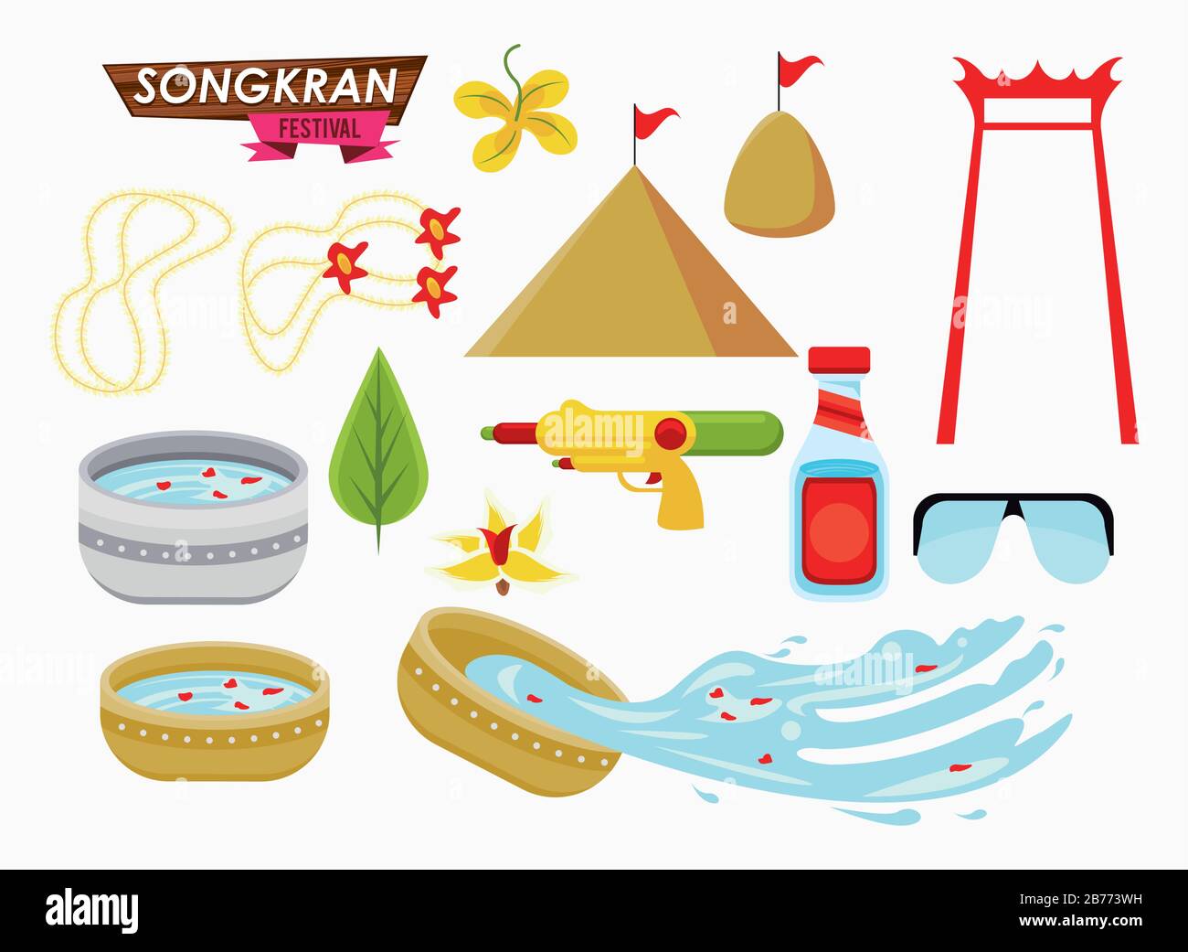 songkran celebration party set icons Stock Vector Image & Art - Alamy