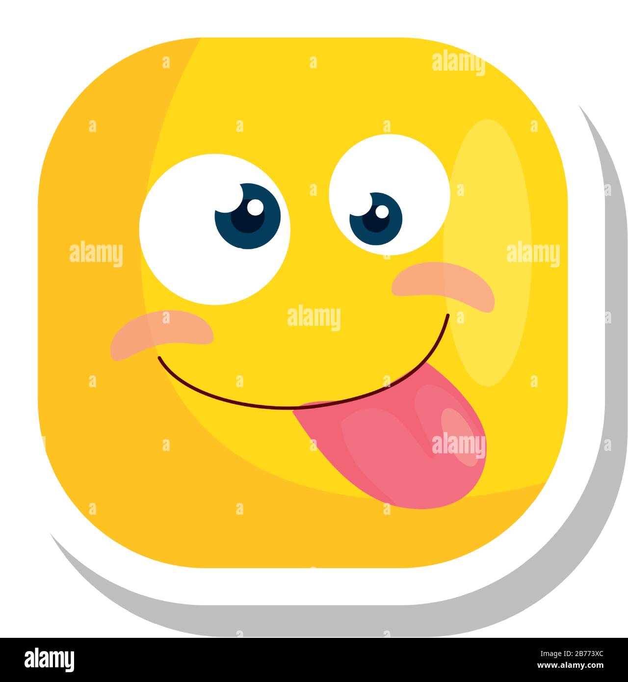 funny square emoticon crazy isolated icon Stock Vector Image & Art - Alamy