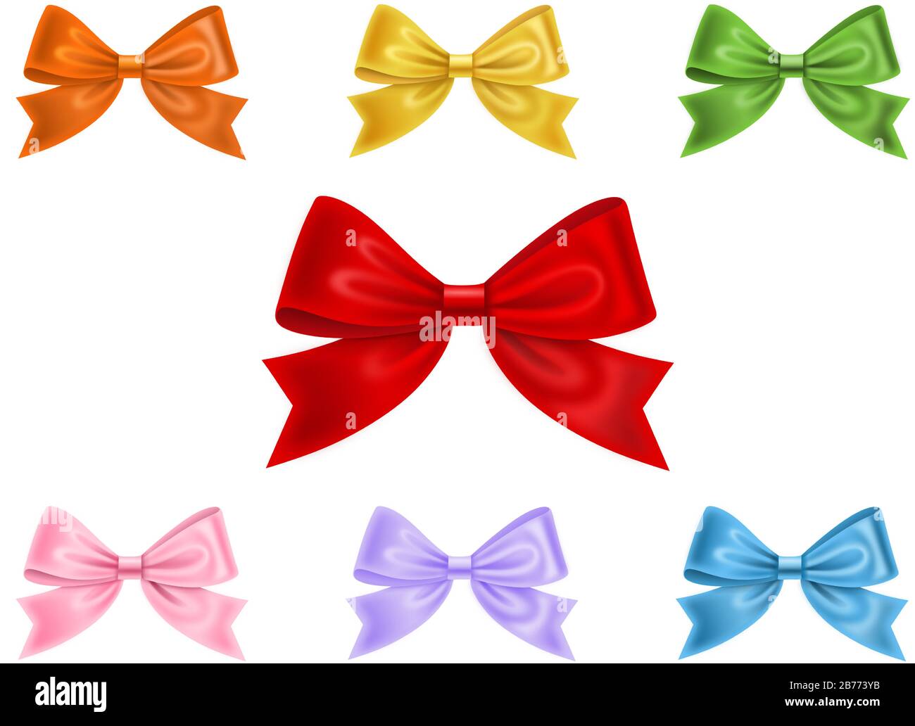 Set of colorful bows isolated on white background Stock Vector Image ...