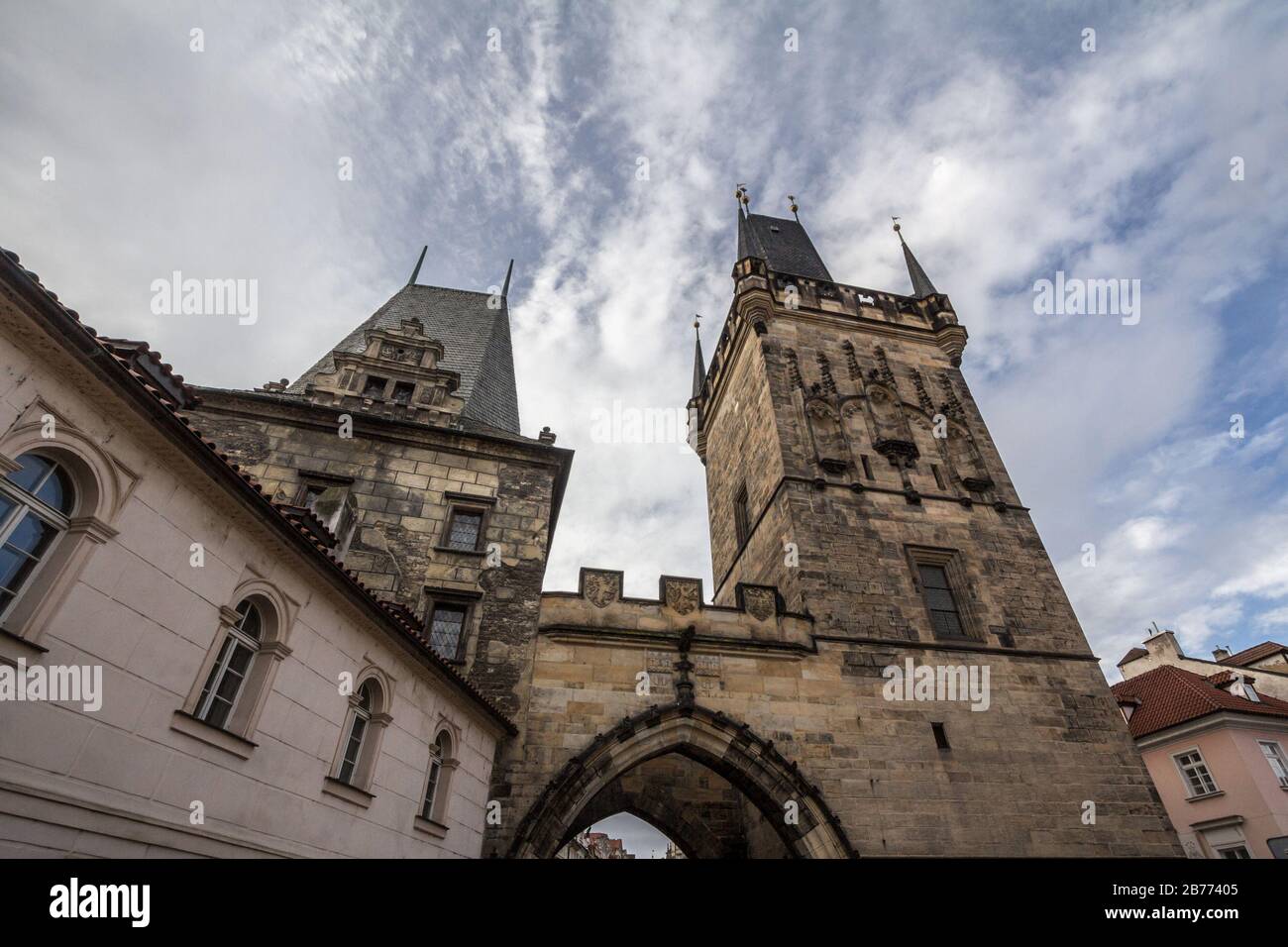 Picture of the lesser town bridge tower of Charles Bridge, also called ...