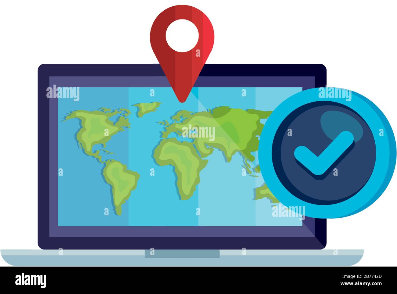 cargo ship with pin location isolated icon Stock Vector Image & Art - Alamy