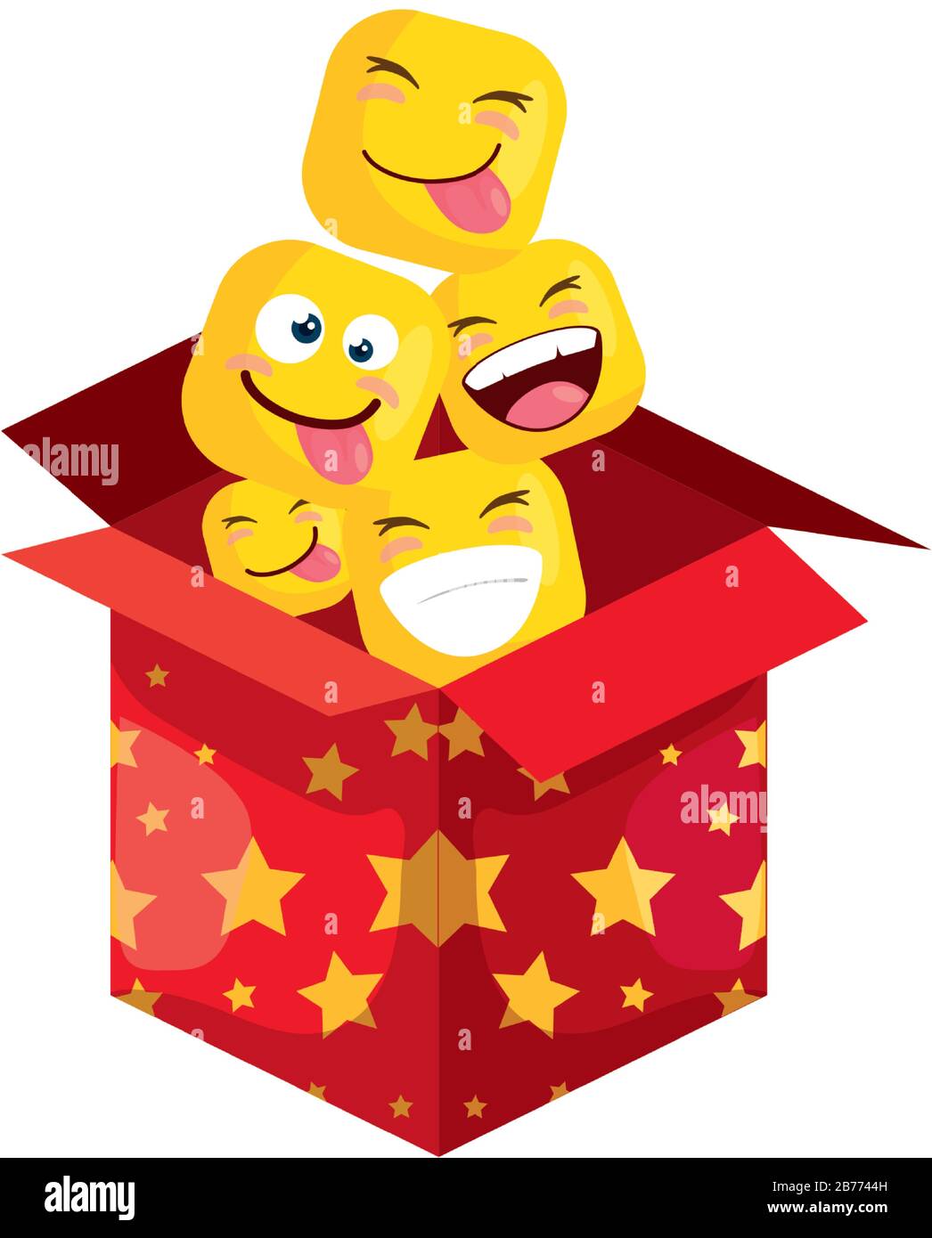 set funny square emoticons in box surprise Stock Vector Image & Art - Alamy