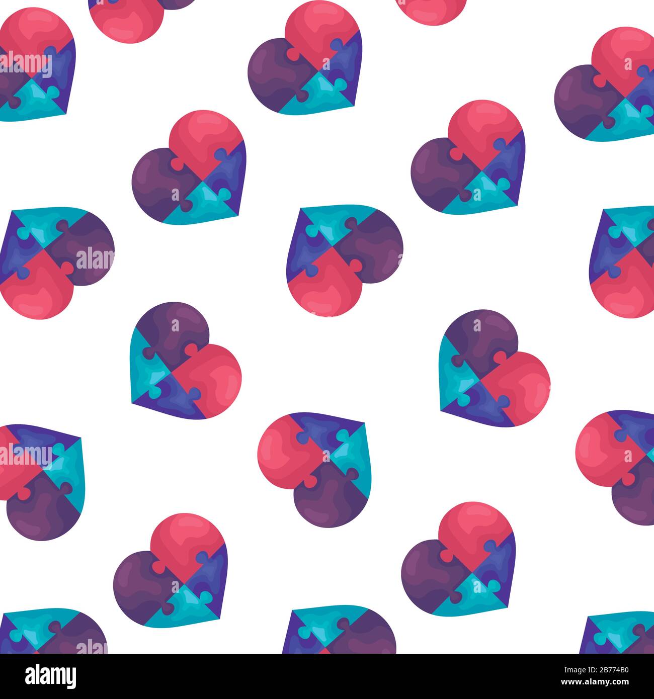 background hearts of puzzle pieces icon Stock Vector Image & Art - Alamy