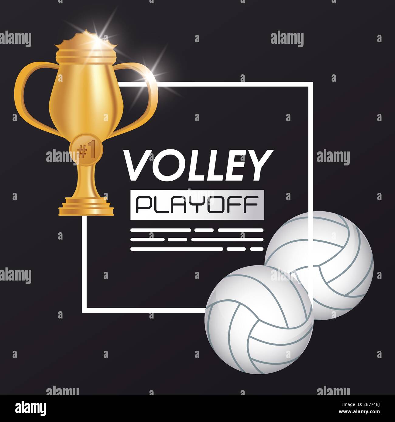 volleyball sport balloon and trophy Stock Vector Image & Art - Alamy