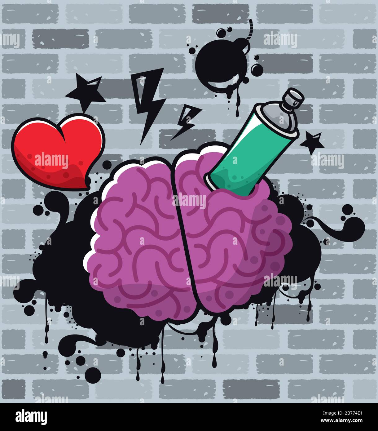 Colorful brain paint Stock Vector Images - Alamy