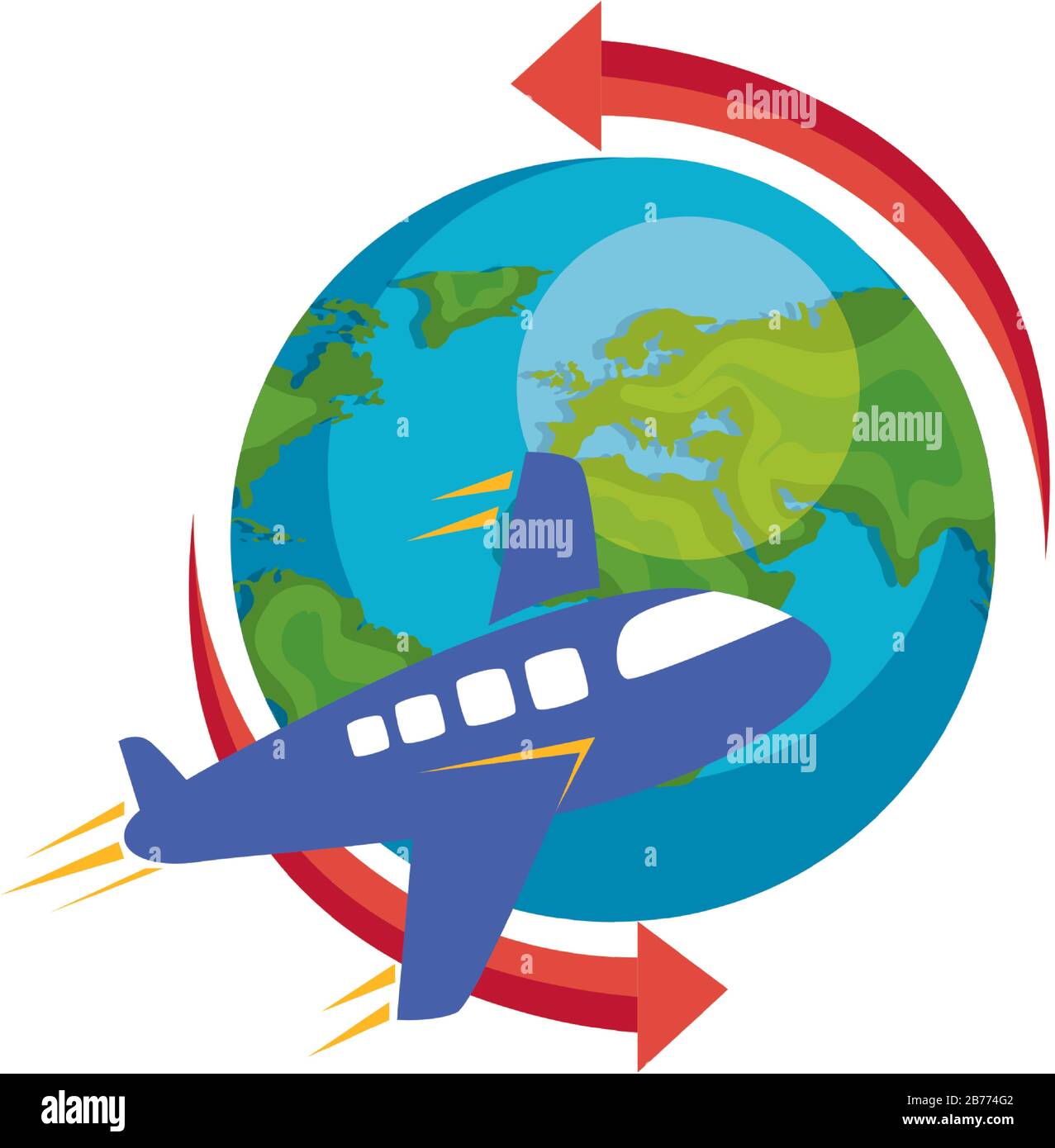 world planet earth with airplane and arrows Stock Vector Image & Art ...