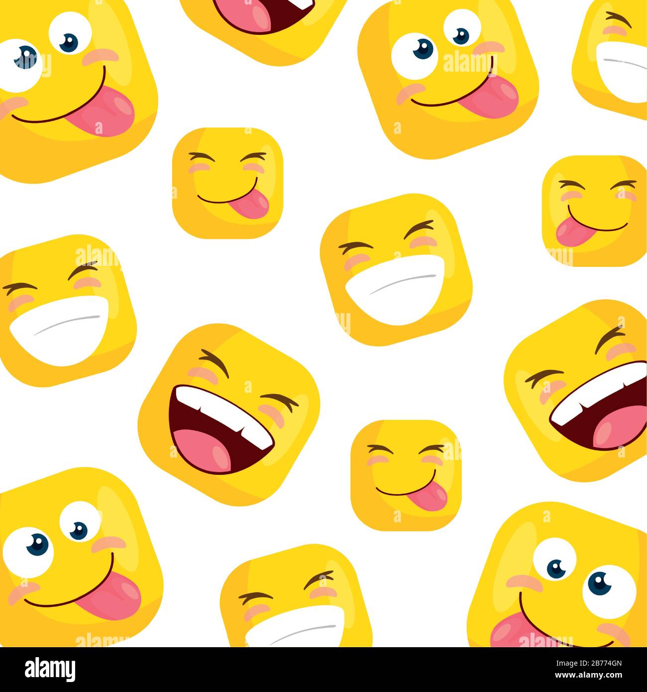 background of funny square emoticons Stock Vector Image & Art - Alamy