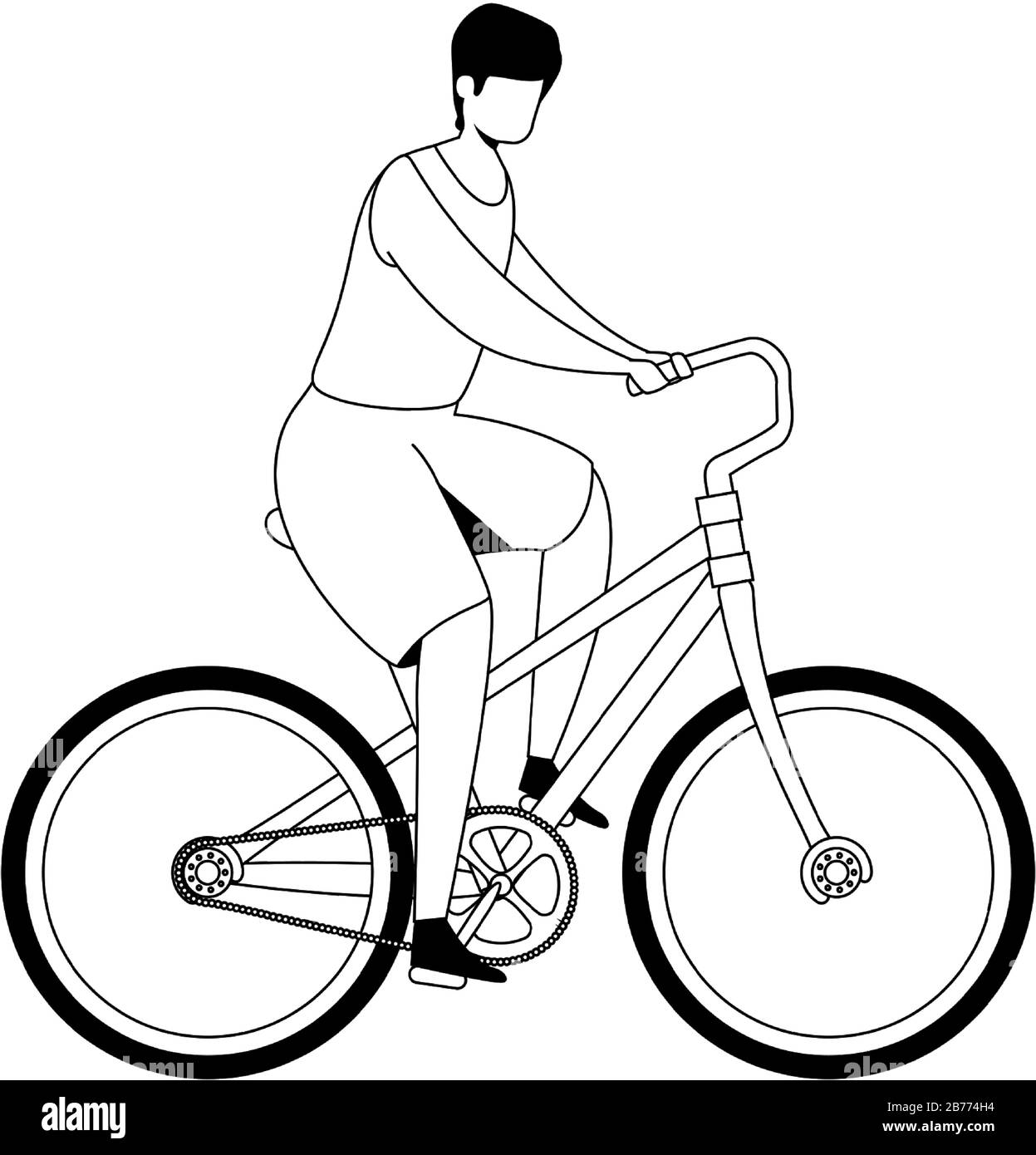 Person avatar in bicycle Stock Vector Images - Alamy