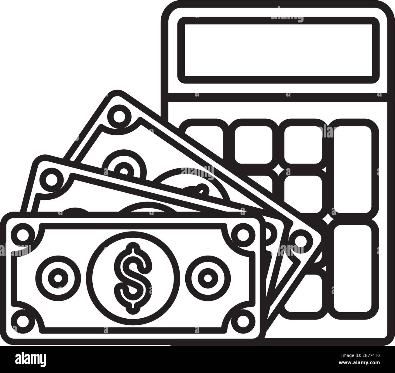 Isolated calculator and bills vector design Stock Vector Image & Art ...